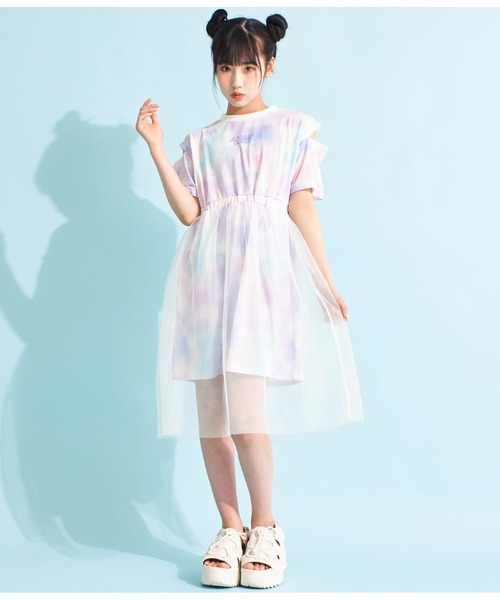 ANAP GiRL ワンピース チュール重ねタイダイ柄ワンピース キッズ 子供服 女の子 : ZOZOTOWN Yahoo!店 - 通販 ...