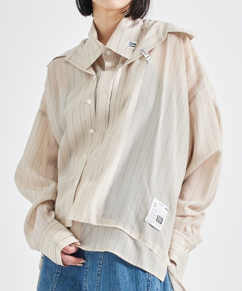 シャツ ブラウス 「MIHARA YASUHIRO/ミハラヤスヒロ」DOUBLE LAYERED SHIRTS/ダブルレイヤードシャツ レディース : 90406583 : ZOZOTOWN ...