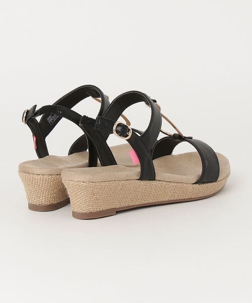 ABC-MART サンダル ABC SELECT エービーシーセレクト RING WEDGE 4 リングウエッジ W2021 BLACK ...