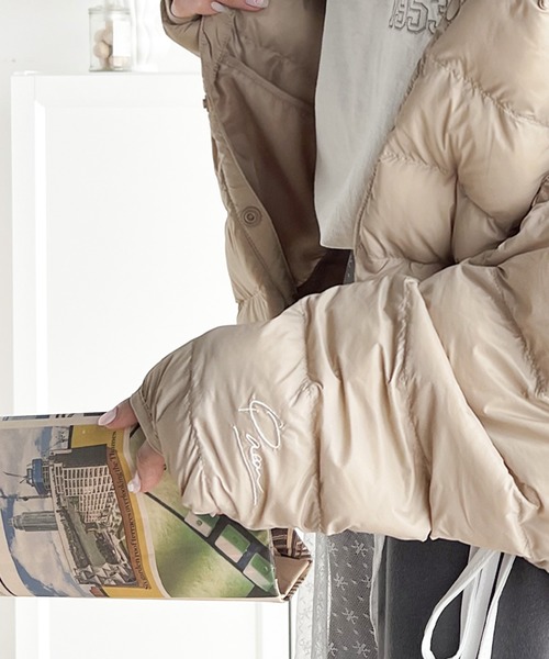 classicalelf ブルゾン アウター 虜になる軽ふわ感。袖刺繍入りスーパーライト中綿ジャケット レディース : ZOZOTOWN ...