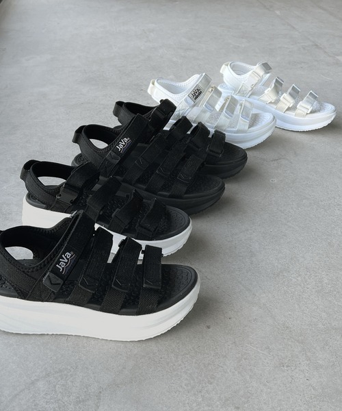 Yahoo!オークション - 「Java」 フラットサンダル 22.5cm ブラック×ホ...