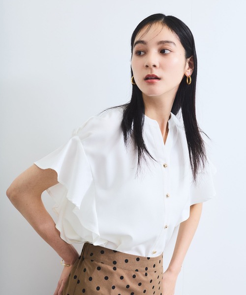 VIS（ビス） ブラウス シャツ 「WEB限定」フリルバンドカラースキッパーシャツ/通勤対応 レディース : ZOZOTOWN Yahoo!店 - 通販 - Yahoo!ショッピング