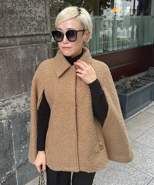 JENNE」 ポンチョコート MEDIUM ベージュ レディース : ZOZOTOWN Yahoo