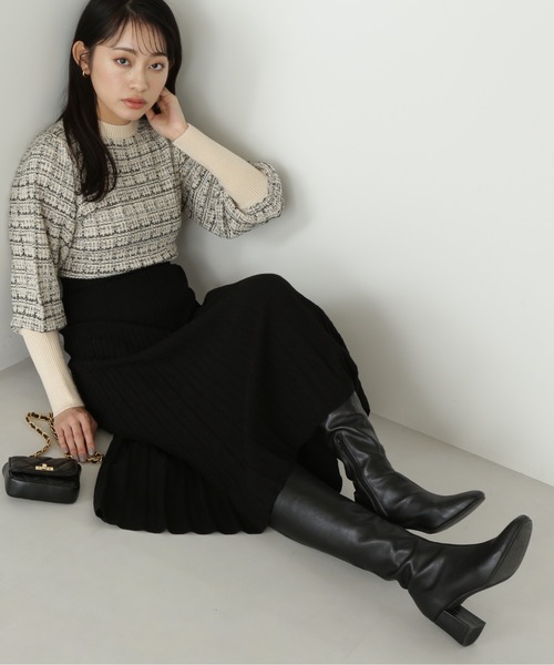 NATURAL BEAUTY BASIC 「NATURAL BASIC」 ニットワンピース MEDIUM ブラック レディース ...