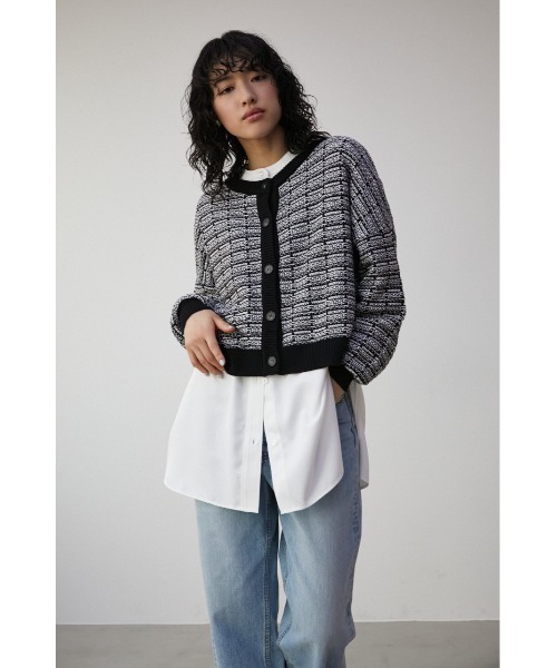 AZUL BY MOUSSY ニット セーター 2WAY TWEED KNIT TOPS/2WAYツイードニットトップス レディース ...