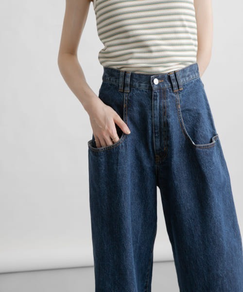 KBF 「KBF」 加工デニムパンツ 36 ネイビー レディース : ZOZOTOWN Yahoo!店 - 通販 - Yahoo!ショッピング