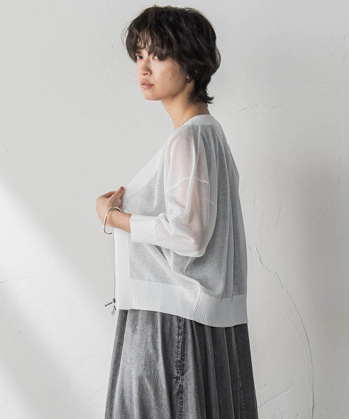 MAYSON GREY カーディガン Vネックジップシアーカーディガン「手洗い可能」 レディース : ZOZOTOWN Yahoo!店 - 通販 - Yahoo!ショッピング