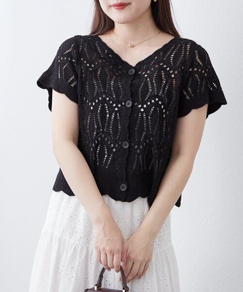 Remind me and forever カーディガン 涼し気トップス、かぎ針ニットカーディガン レディース : ZOZOTOWN Yahoo!店 - 通販 - Yahoo!ショッピング