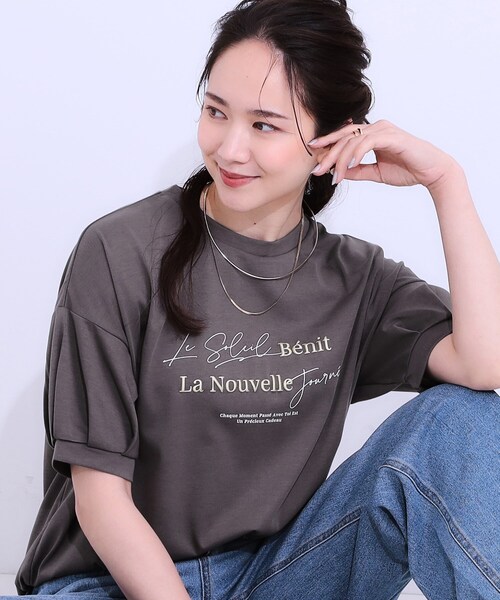DRESKIP tシャツ 「S-LL/ひんやり/UV」ぷっくりラメプリントロゴTシャツ レディース : ZOZOTOWN Yahoo!店 - 通販 - Yahoo!ショッピング