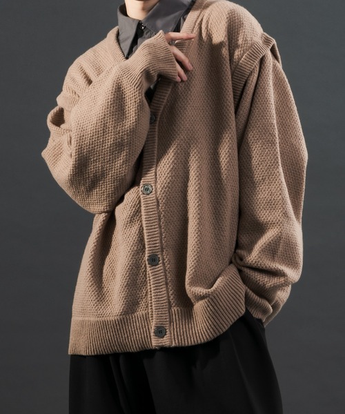 Adoon plain ニットカーディガン LARGE ベージュ メンズ : ZOZOTOWN Yahoo!店 - 通販 - Yahoo!ショッピング