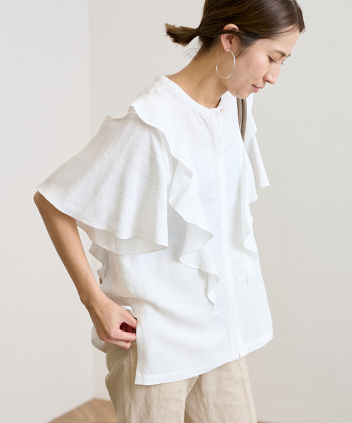 Yahoo!オークション - 「FRAMeWORK」 半袖ブラウス - ブラック レディ...