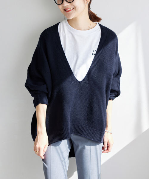 SLOBE IENA 「SLOBE IENA」 Vネックニット FREE ネイビー レディース : ZOZOTOWN Yahoo!店 - 通販 - Yahoo!ショッピング