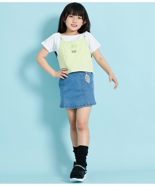 Tシャツ Tシャツ ハートあきビーズ付キャミソールtシャツセット キッズ 83241612 Zozotown Yahoo店