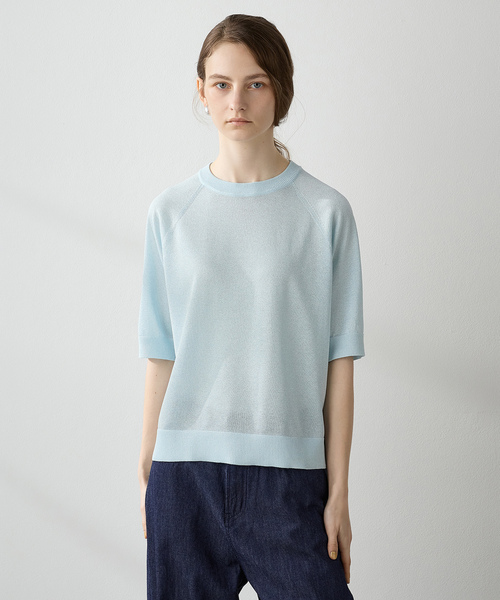 LE SOUK HOLIDAY 「LE HOLIDAY」 半袖ニット L サックスブルー レディース : ZOZOTOWN Yahoo!店 - 通販 - Yahoo!ショッピング