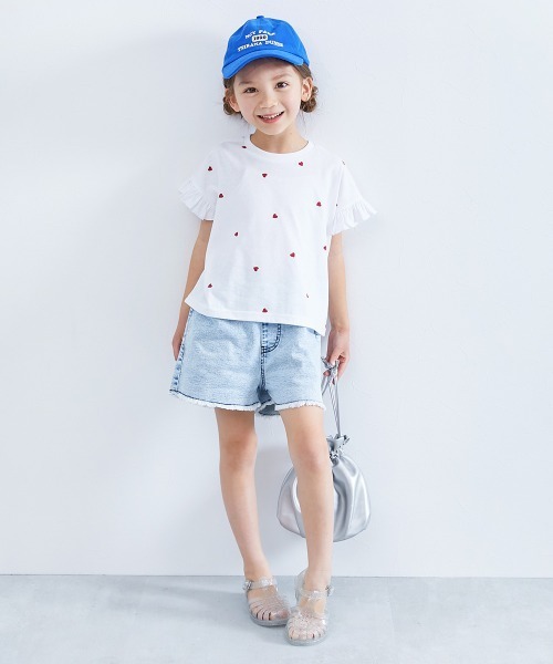 devirock tシャツ ハート総柄 袖フリル 半袖Tシャツ キッズ 子供服 女の子 : ZOZOTOWN Yahoo!店 - 通販 - Yahoo!ショッピング