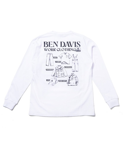 BEN DAVIS tシャツ 「BEN DAVIS」PRINT LONG TEE/抗菌防臭 リサイクルコットン混 メンズ レディース ...