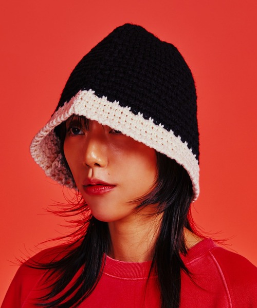 NICE GHOST CLUB 帽子 ハット A'GEM/9 × .kom「NICE CLUB/ナイスゴーストクラブ」 KNIT BUCKET ...