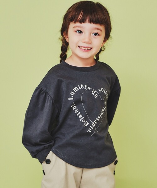 THE SHOP TK tシャツ 「110-150」ハートロゴパフ袖プルオーバー/洗濯機OK キッズ 子供服 女の子 : ZOZOTOWN Yahoo!店 - 通販 - Yahoo!ショッピング