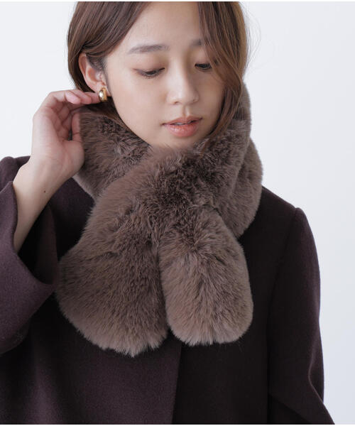 NATURAL BEAUTY BASIC（ナチュラルビューティーベーシック） ストール マフラー フェイクファーティペット レディース ...