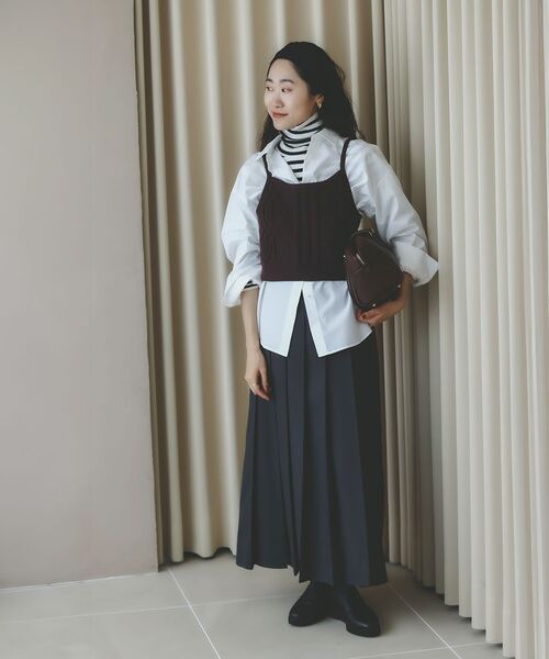 le.coeur blanc（ルクールブラン） スカート グレンチェックフロント