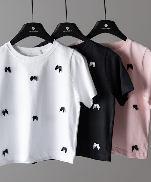 me+em select tシャツ 「 4color 」ミニリボンバレエコアクロップドT ／ mini ribbon ballet core cropped Tee レディース ...