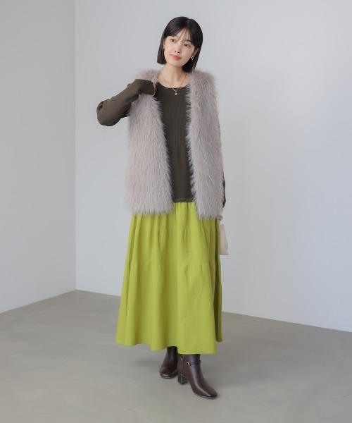 Bou Jeloud（ブージュルード） ワンピース エアリーバイカラーニット