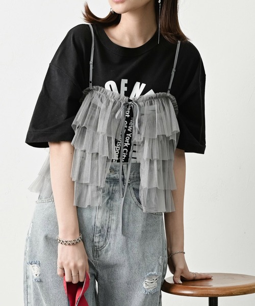 SVEC（シュベック） キャミソール 前後2WAYラメチュールビスチェ : ZOZOTOWN Yahoo!店 - 通販 - Yahoo!ショッピング