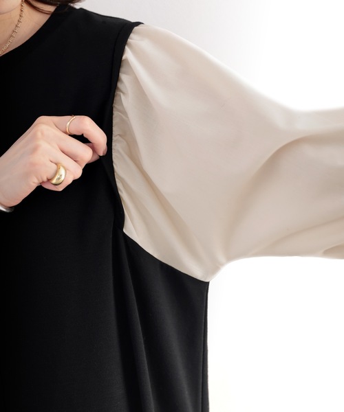 Yahoo!オークション - 「classicalelf」 7分袖ワンピース MEDIUM ブラ...