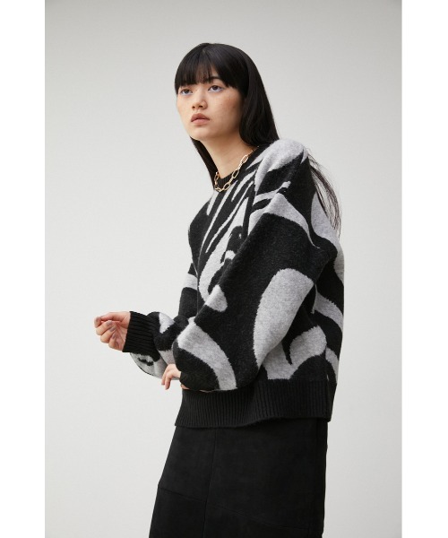 AZUL BY MOUSSY ニット セーター MARBLE JACQUARD KNIT TOPS/マーブルジャガードニットトップス レディース : ZOZOTOWN Yahoo!店 - 通販 ...