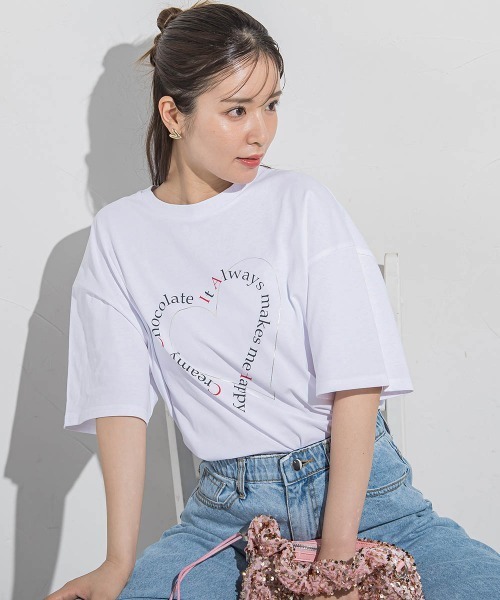 VICKY tシャツ Tシャツ ハートプリントTシャツ「手洗い可能」 レディース : ZOZOTOWN Yahoo!店 - 通販 - Yahoo!ショッピング