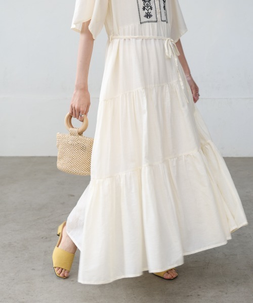 BAB ワンピース 「S・Mサイズ展開」袖フレアーティアード刺繍ワンピース : ZOZOTOWN Yahoo!店 - 通販 - Yahoo!ショッピング