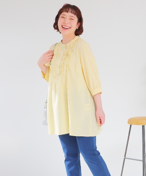 MB mint breeze チュニック 「L〜6L 大きいサイズ」タックフリルチュニック : ZOZOTOWN Yahoo!店 - 通販 - Yahoo!ショッピング