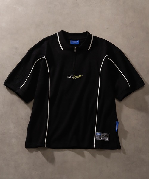 SEQUENZE tシャツ 「SEQUENZ/シークエンズ」SQNZ SPORT ZIP POLO S/S THERMAL / パイピング ワッフル半袖ジップポロ メン : ZOZOTOWN ...