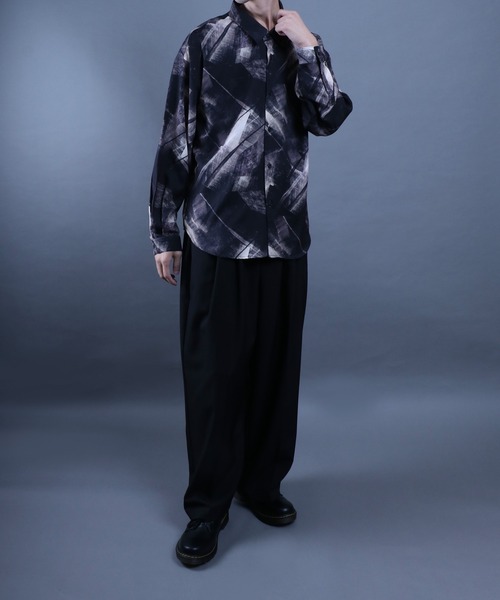 ANPAS シャツ Georgette Total Pattern Print Big Silhouette Thickness Shirt/ジョーゼット 総柄プ : ZOZOTOWN ...