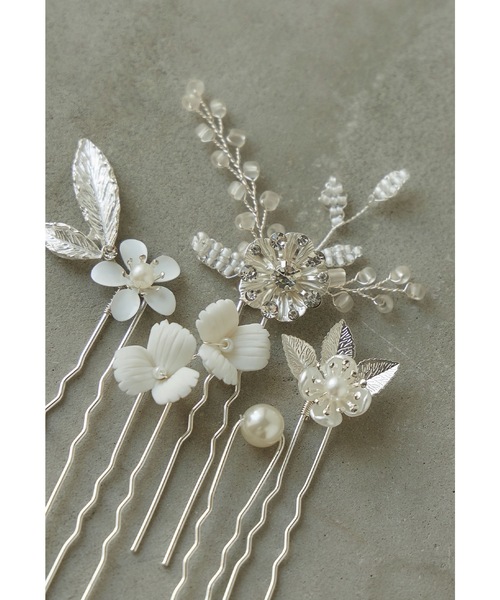 niana ヘアピン フラワーモチーフヘアピン5本セット パール ヘアアクセサリー 結婚式 二次会 お呼ばれ 同窓会 : ZOZOTOWN ...