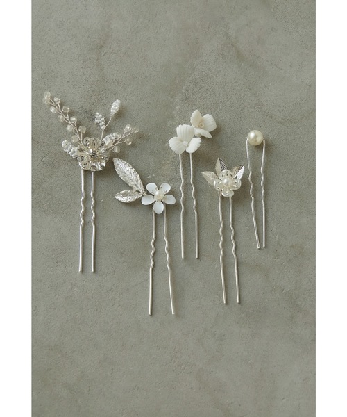 niana ヘアピン フラワーモチーフヘアピン5本セット パール ヘアアクセサリー 結婚式 二次会 お呼ばれ 同窓会 : ZOZOTOWN ...
