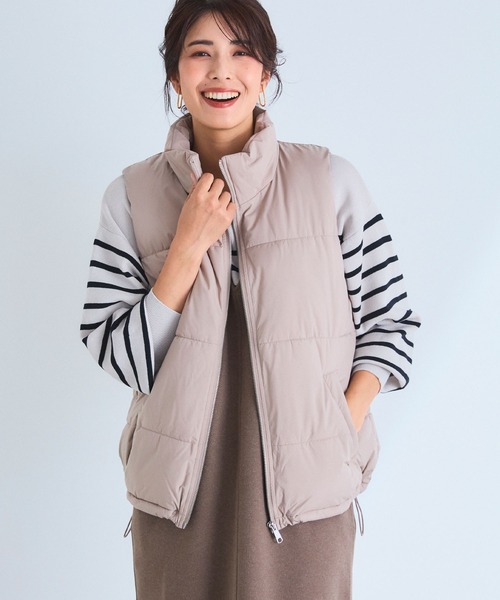 ダウンベスト ダウン 「撥水・防風・UV・花粉」パウダータフタファイバーダウンベスト「CF/クロスファンクション」 レディース ...