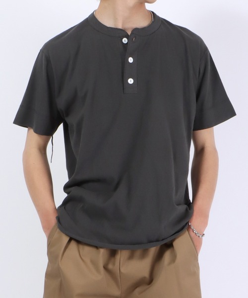 Healthknit（ヘルスニット） tシャツ #906S ヘンリーネック製品染め半袖Tシャツ1P メンズ レディース/パックT メンズ ...