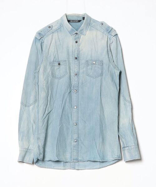 NEIL BARRETT 「NEIL BARRETT」 長袖シャツ 39 ブルー メンズ : ZOZOTOWN Yahoo!店 - 通販 - Yahoo!ショッピング