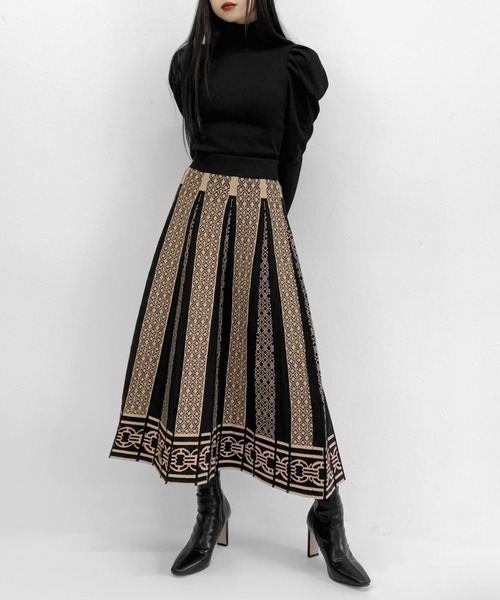 スカート レディース 「ZOZOTOWN限定」Chain pattern knit pleated skirt / チェーンパターンニットプリーツスカ : 70411654 ...
