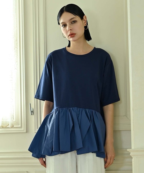 RAW FUDGE tシャツ ペプラムギャザータフタプルオーバー レディース : ZOZOTOWN Yahoo!店 - 通販 - Yahoo!ショッピング