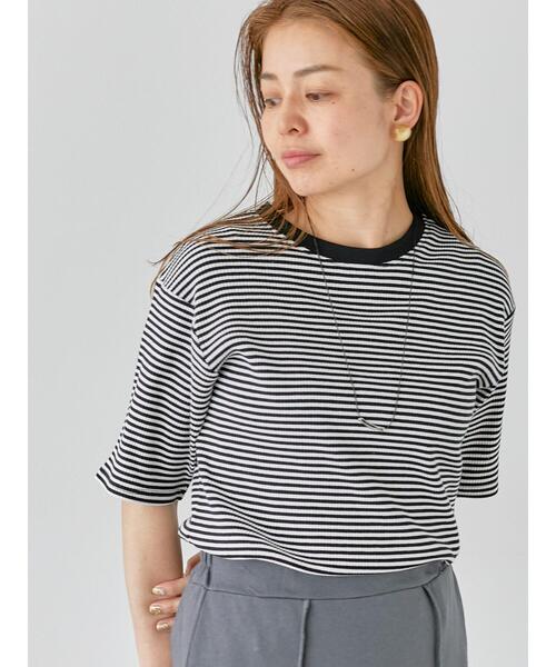 Lugnoncure 配色リブボーダートップス レディース : ZOZOTOWN Yahoo!店 - 通販 - Yahoo!ショッピング