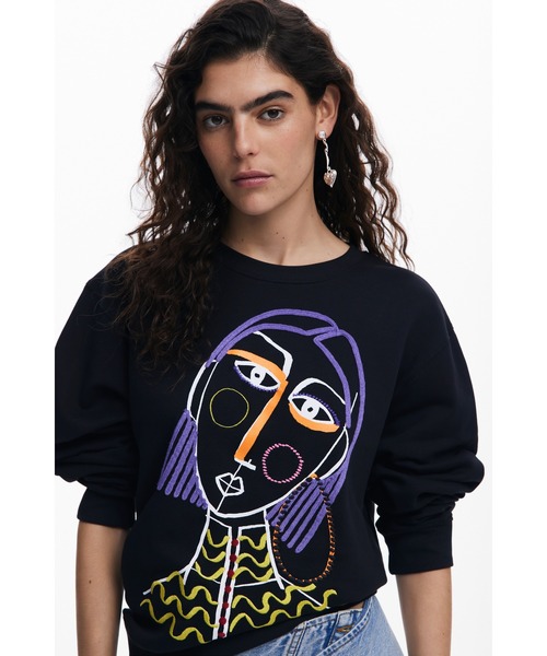 Desigual スウェット アートフェイス スウェットプルオーバー ブラック レディース : ZOZOTOWN Yahoo!店 - 通販 - Yahoo!ショッピング