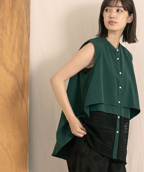 blanc basque 「blanc basque」 ノースリーブブラウス 38 グリーン レディース : ZOZOTOWN Yahoo!店 - 通販 - Yahoo!ショッピング