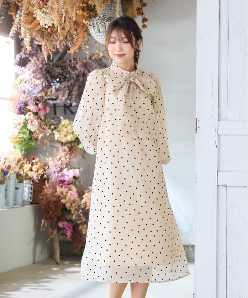 アドーア ADORE 24AW ハイツイストWクロスワンピース ロング 38 ピンク