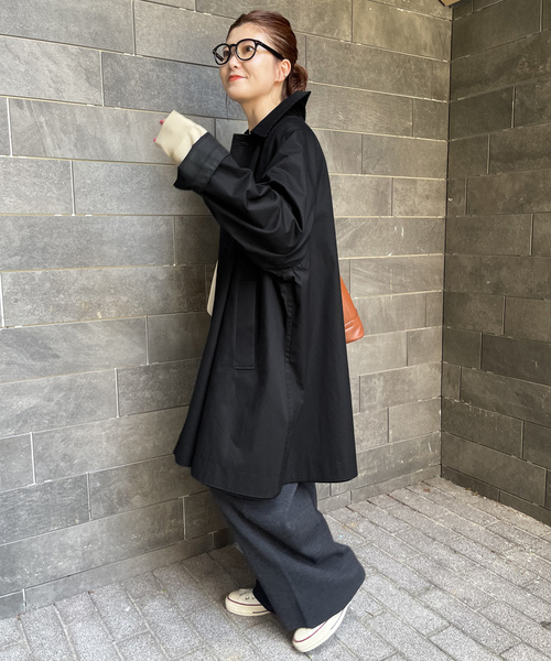 Yahoo!オークション - 「TICCA」 ステンカラーコート FREE ブラック レ...