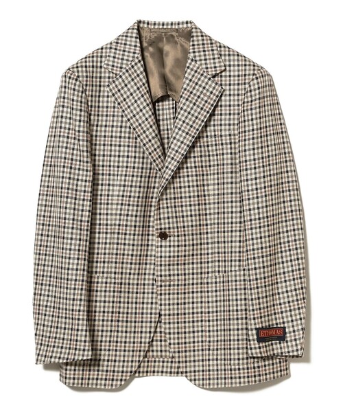 BEAMS F ジャケット テーラードジャケット E.THOMAS ミックスファブリック チェック メンズ : ZOZOTOWN Yahoo!店 - 通販 - Yahoo!ショッピング