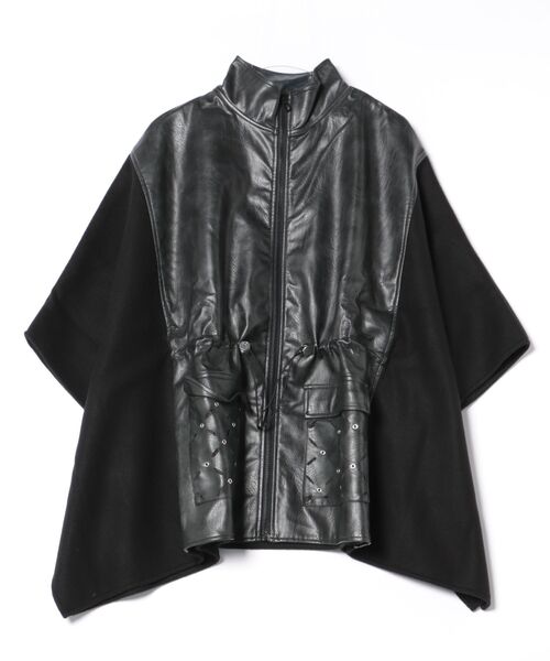 Desigual（デシグアル） ポンチョ フェイクレザー・ポンチョ