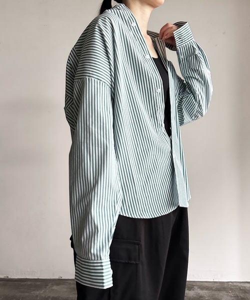 COMMON WARE（コモンウェアー） ブラウス シャツ COMMONWARE:ビッグサイズバンドカラーシャツL/S レディース メンズ ...