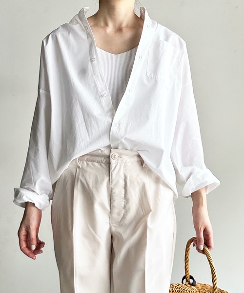 COMMON WARE（コモンウェアー） ブラウス シャツ COMMONWARE:ビッグサイズバンドカラーシャツL/S レディース メンズ ...